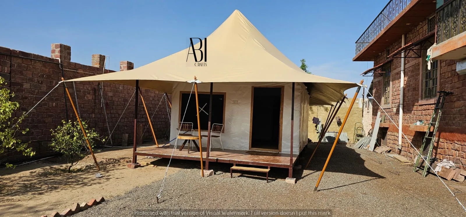 Luxury Safari Tent - 14x28 Swiss Cottage, Cotton Block Prints, Canvas ...